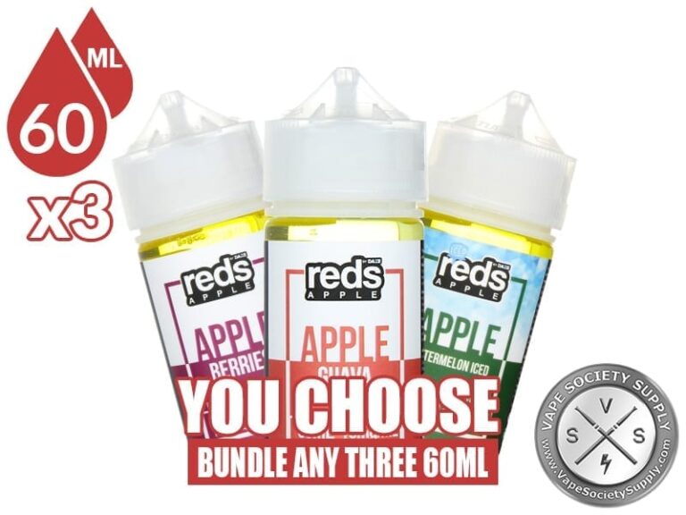Reds Apple E-Juice By 7 Daze Bundle 6x60ml (360ml) ⋆ Vape Juice Bundle ⋆ $0