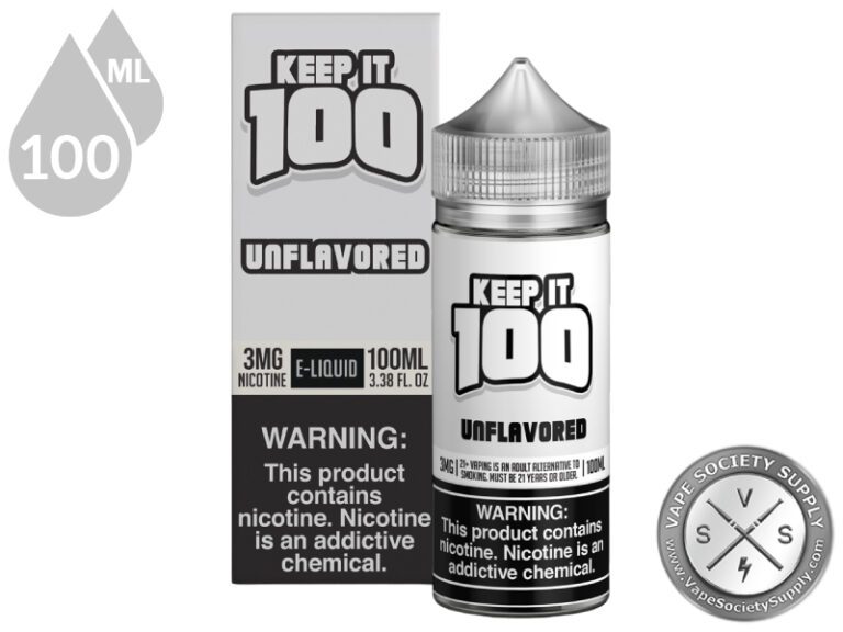 Unflavored KEEP IT 100 E-Liquid ⋆ Vape Society Supply