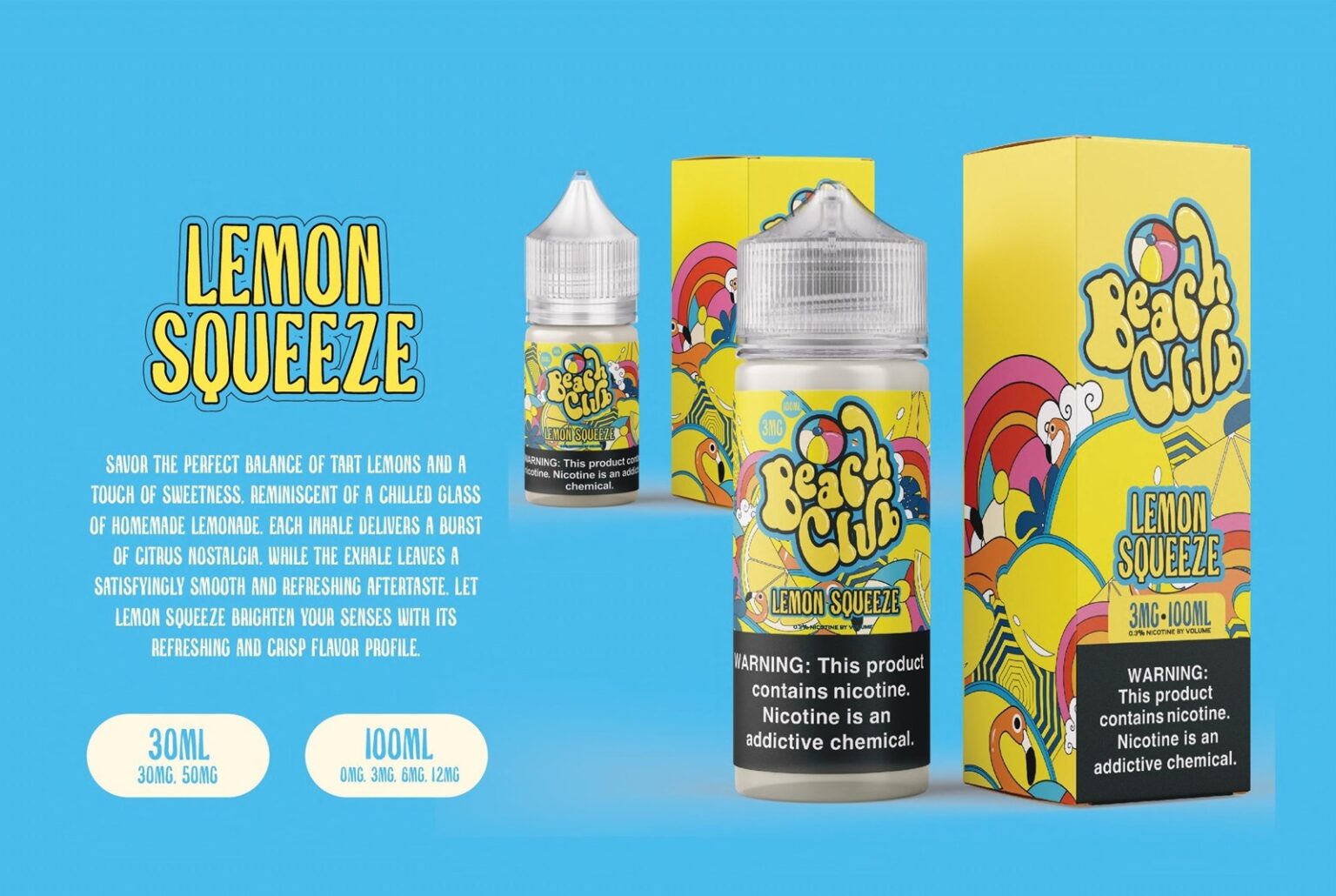 Lemon Squeeze BEACH CLUB 100ml ⋆ Vape Society Supply